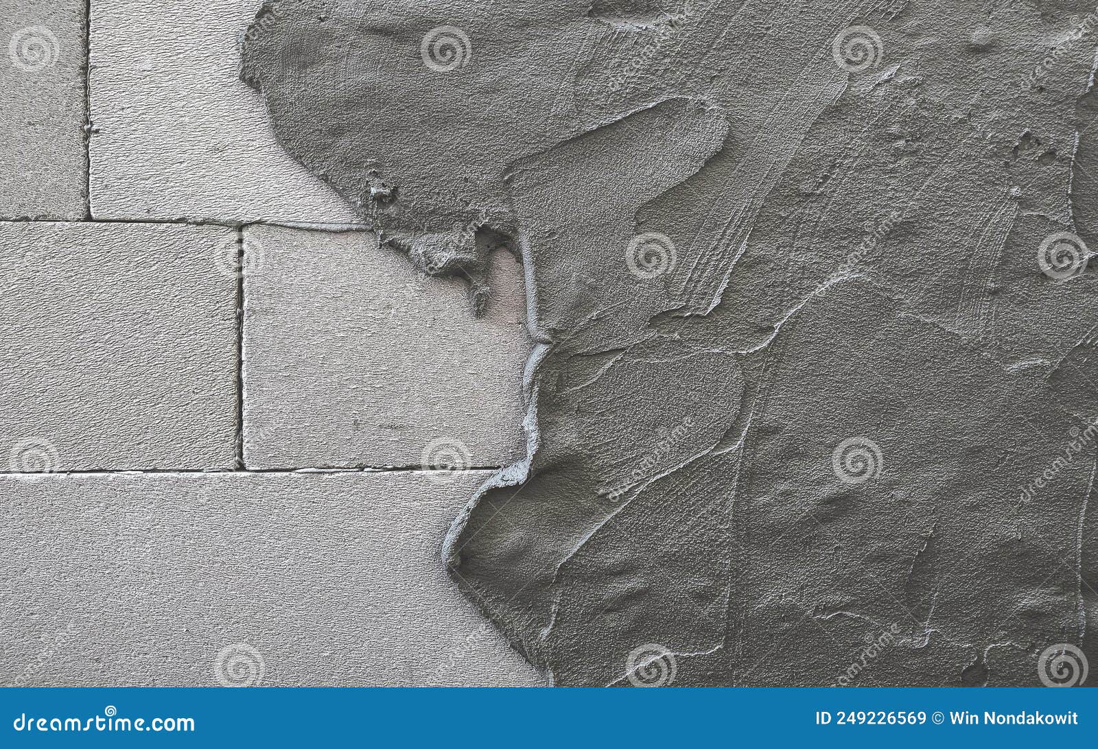 Cement Mortar Layer on Lightweight Building Blocks Stock Image - Image ...