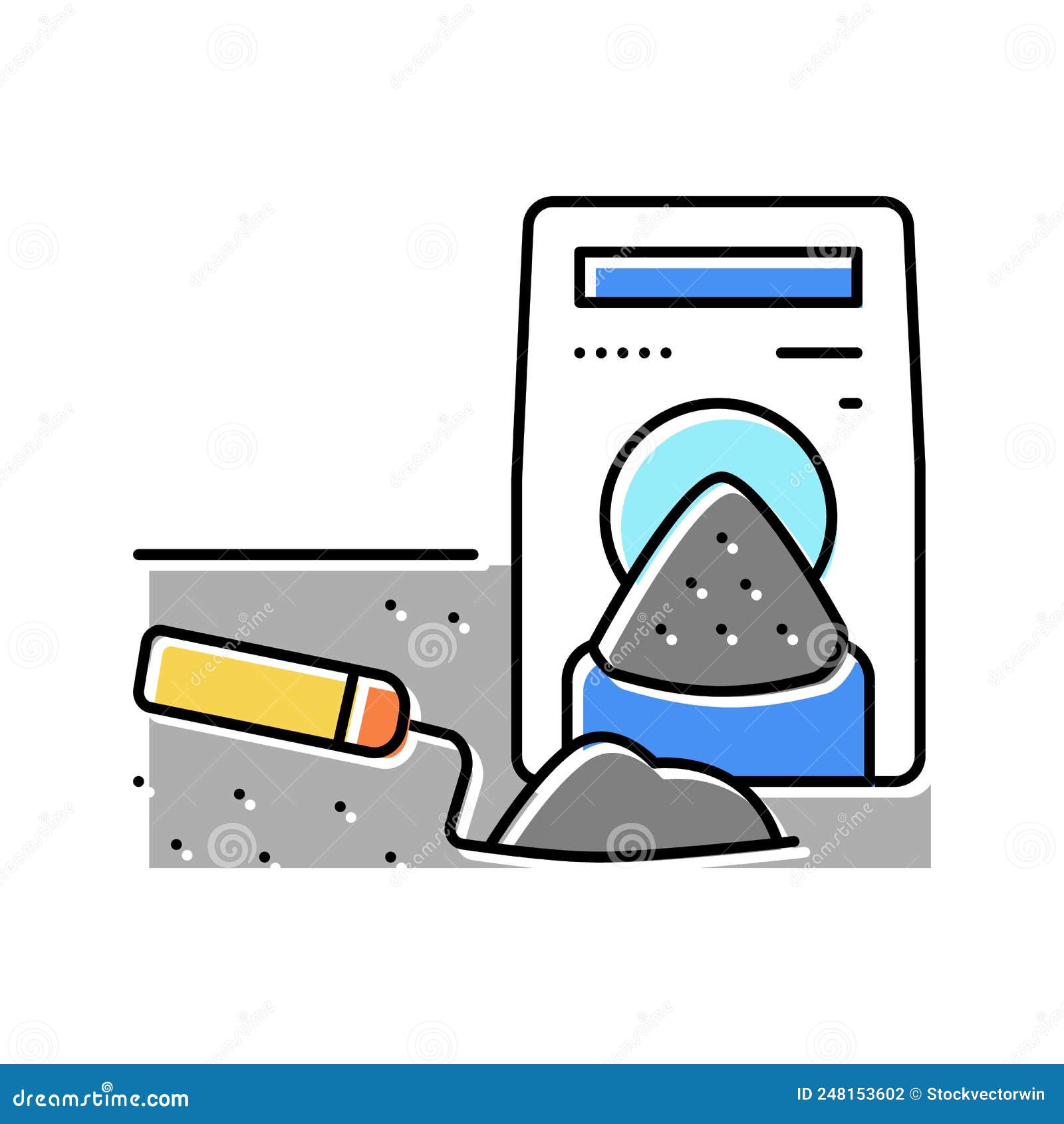Cement Package Color Icon Vector Illustration Stock Vector ...