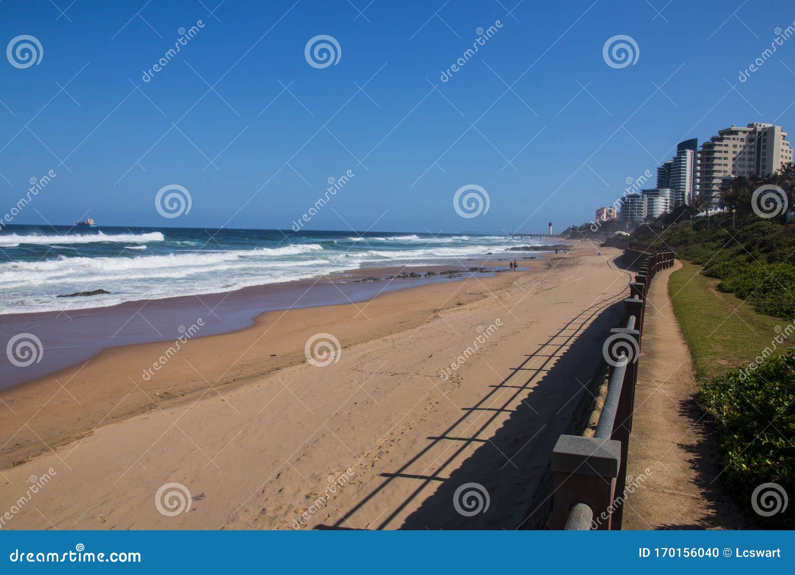 Cement Path Along the Walkway at Durban Beachfront Stock Photo - Image ...