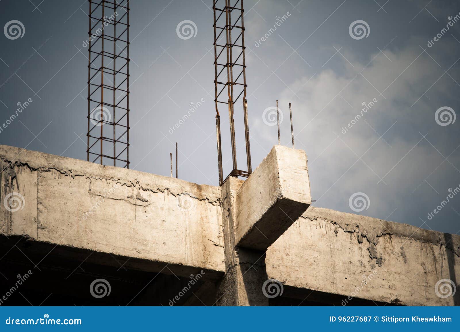 Cement Piles and Concrete Piles Stock Image - Image of foundation ...
