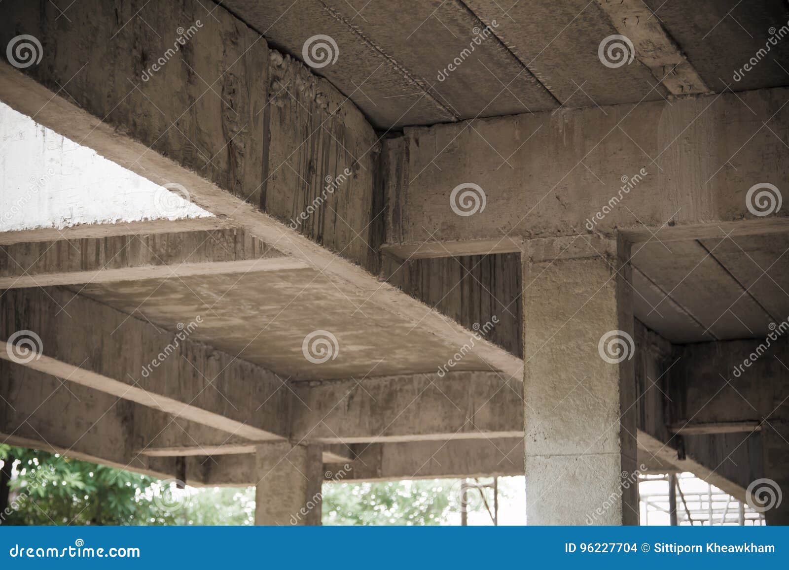 Cement Piles and Concrete Piles Stock Photo - Image of blue, cement ...