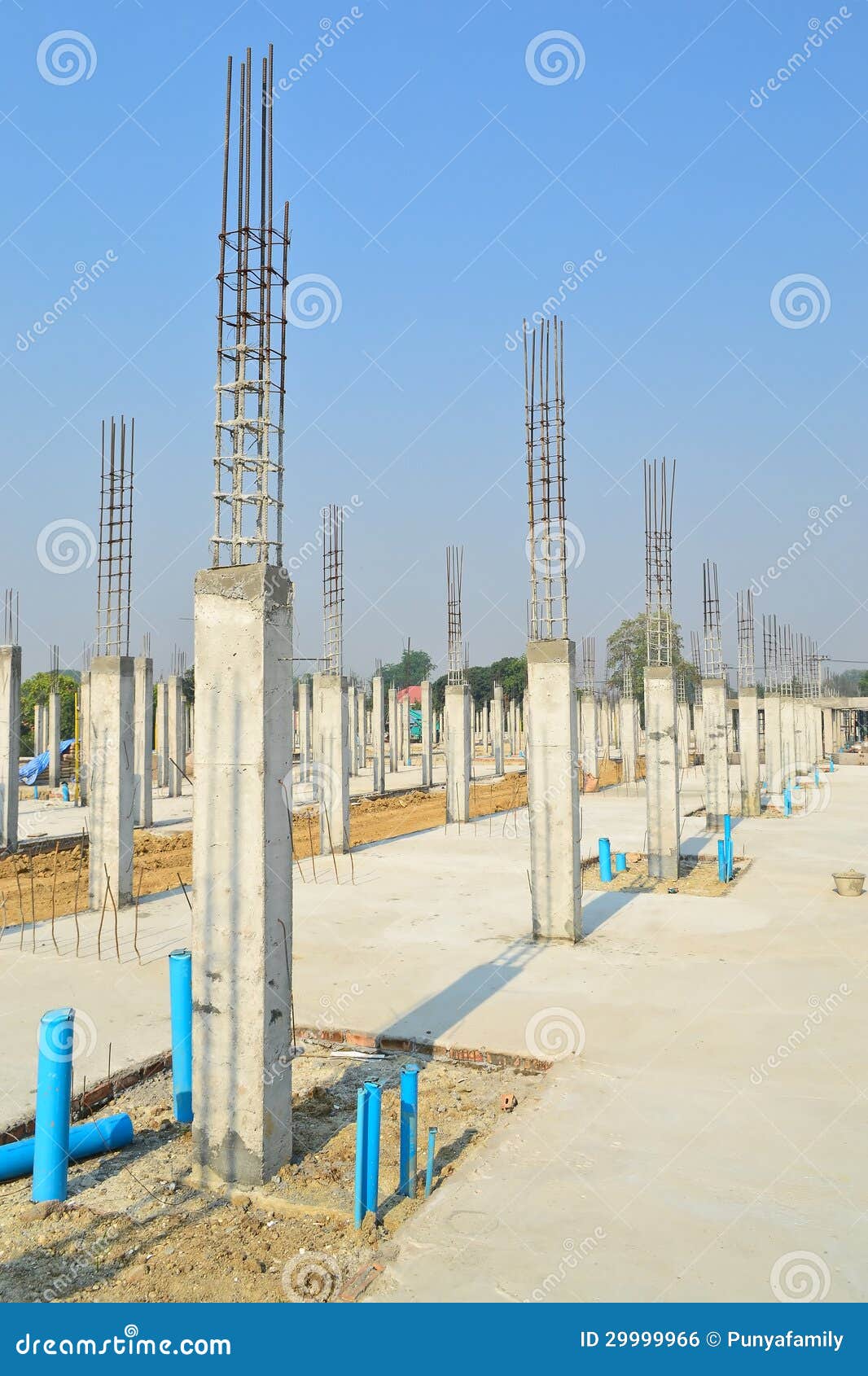 Cement Pillar in Construct Site Stock Photo - Image of mold, block ...