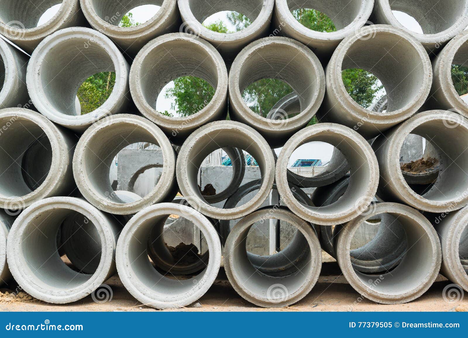 Cement pipe stock image. Image of industry, site, business - 77379505