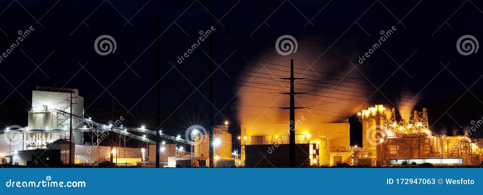 Cement Plant with Dedicated Power Plant Stock Image - Image of steam ...
