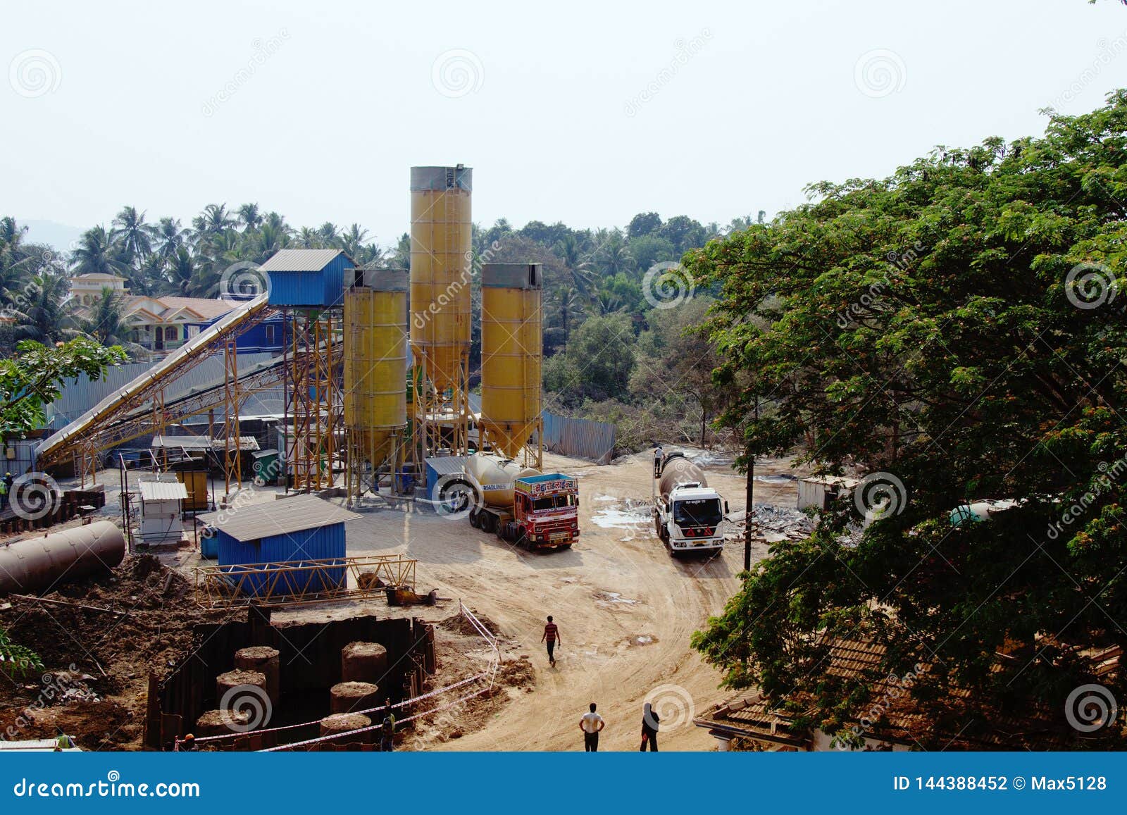 Cement Plant and Loading Cement Trucks Editorial Photography - Image of ...