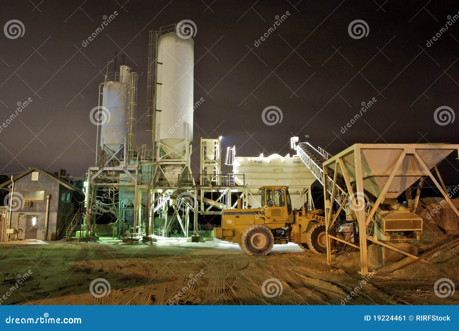 Cement Plant at Night stock image. Image of commercial - 19224461