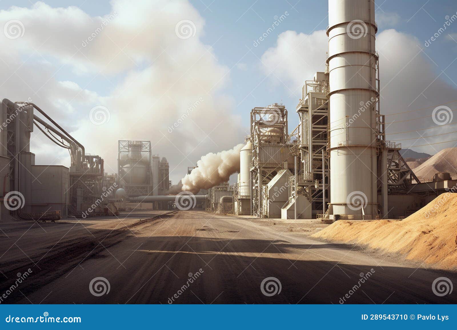Cement Plant and Cement Production Stock Illustration - Illustration of ...