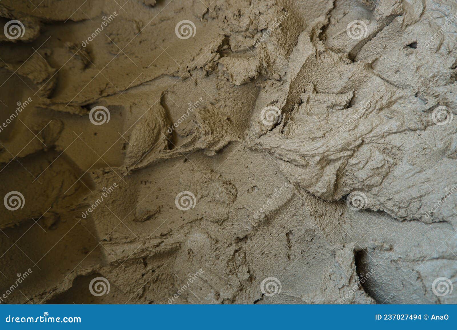 Cement Plaster in a Building Container. the Process of Plastering a ...