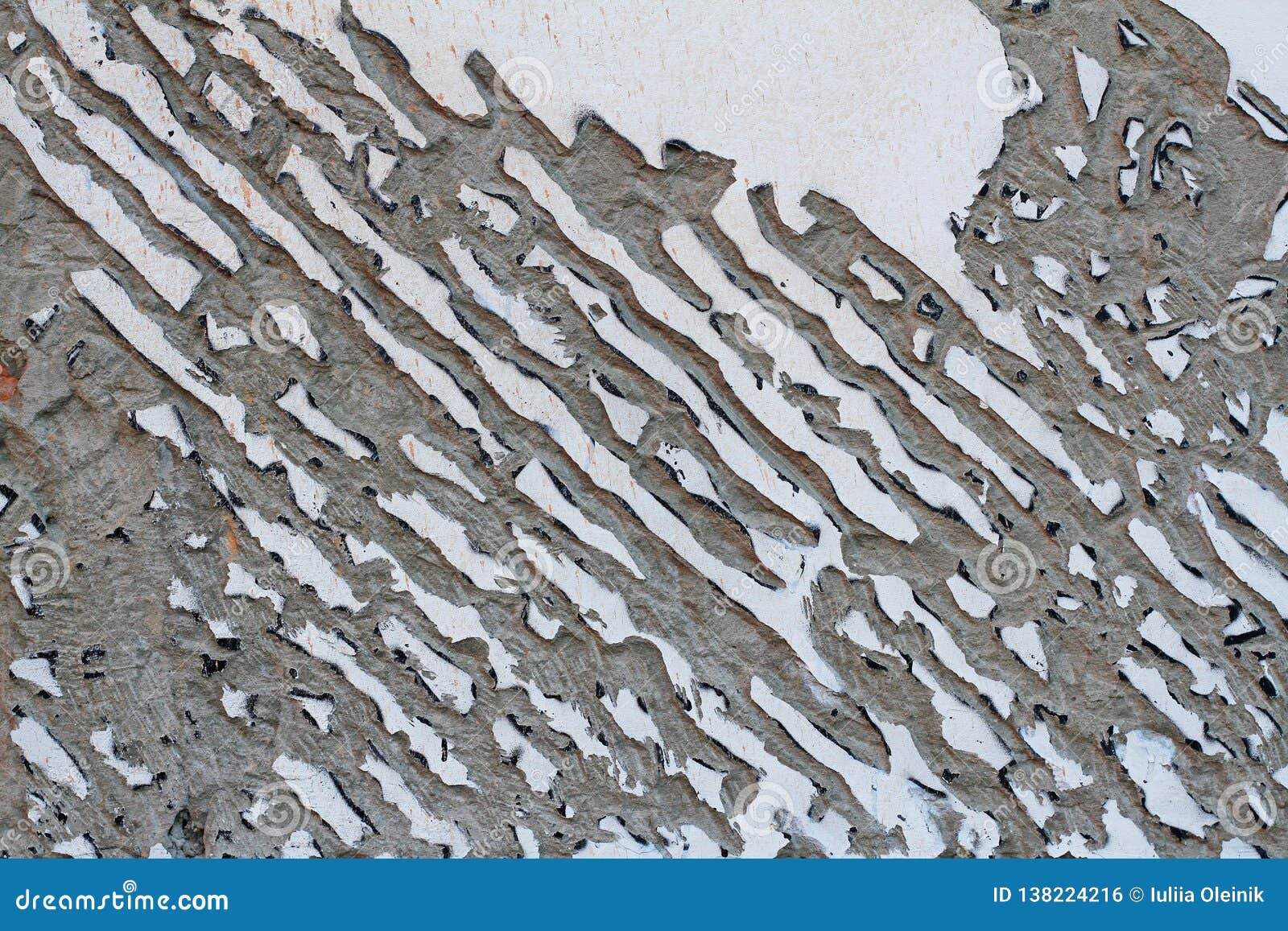 Cement Plaster Destroyed by a Chisel on a Brick Wall Stock Photo ...