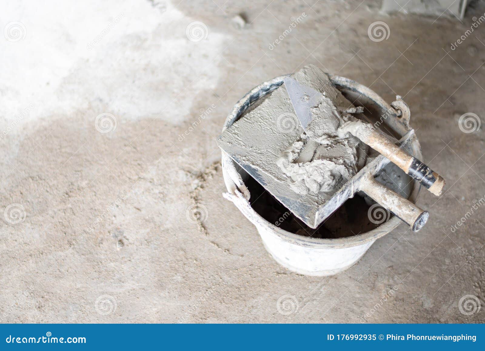 Cement Plastering Equipment in the Construction Site Stock Image ...