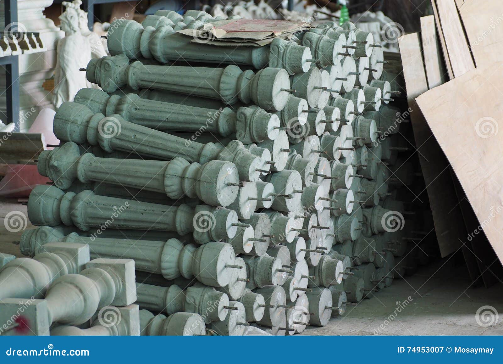 Cement Pole Style Roman for Decorate Home Stock Image - Image of ...