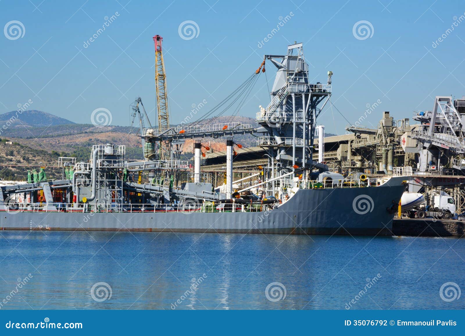 Cement port stock photo. Image of blue, shipping, industry - 35076792