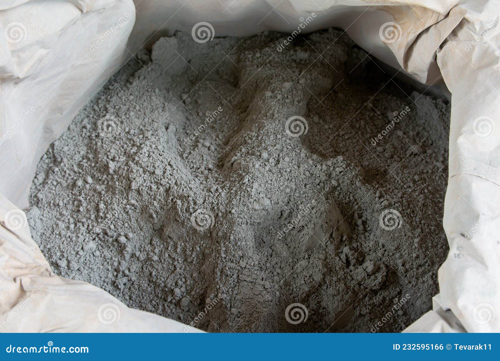 Cement Powder in Bag Package Stock Photo - Image of grunge, concrete ...