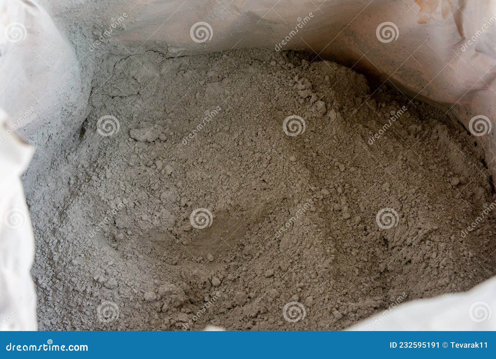 Cement Powder in Bag Package Stock Image - Image of mortar, handful ...