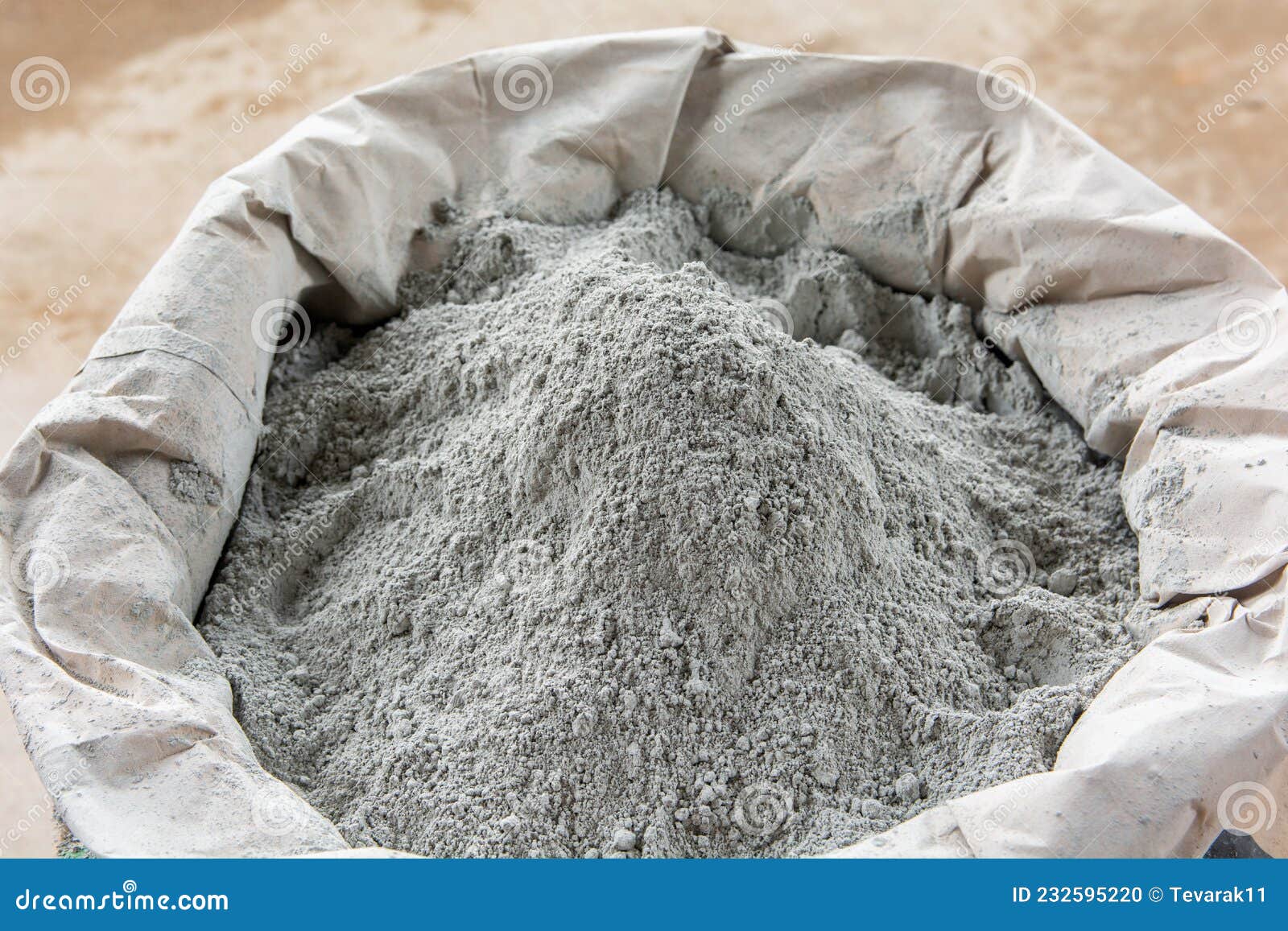 Cement Powder in Bag Package Stock Photo - Image of additive, debris ...