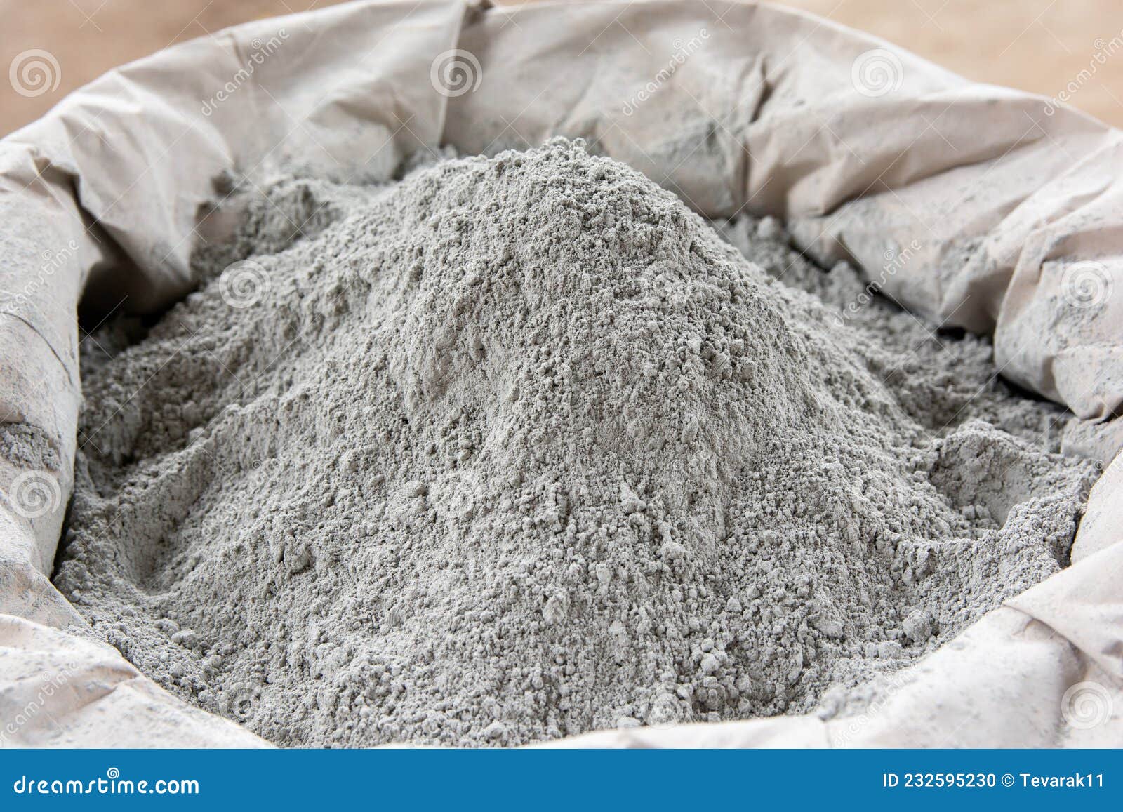 Cement Powder in Bag Package Stock Photo - Image of additive, cement ...