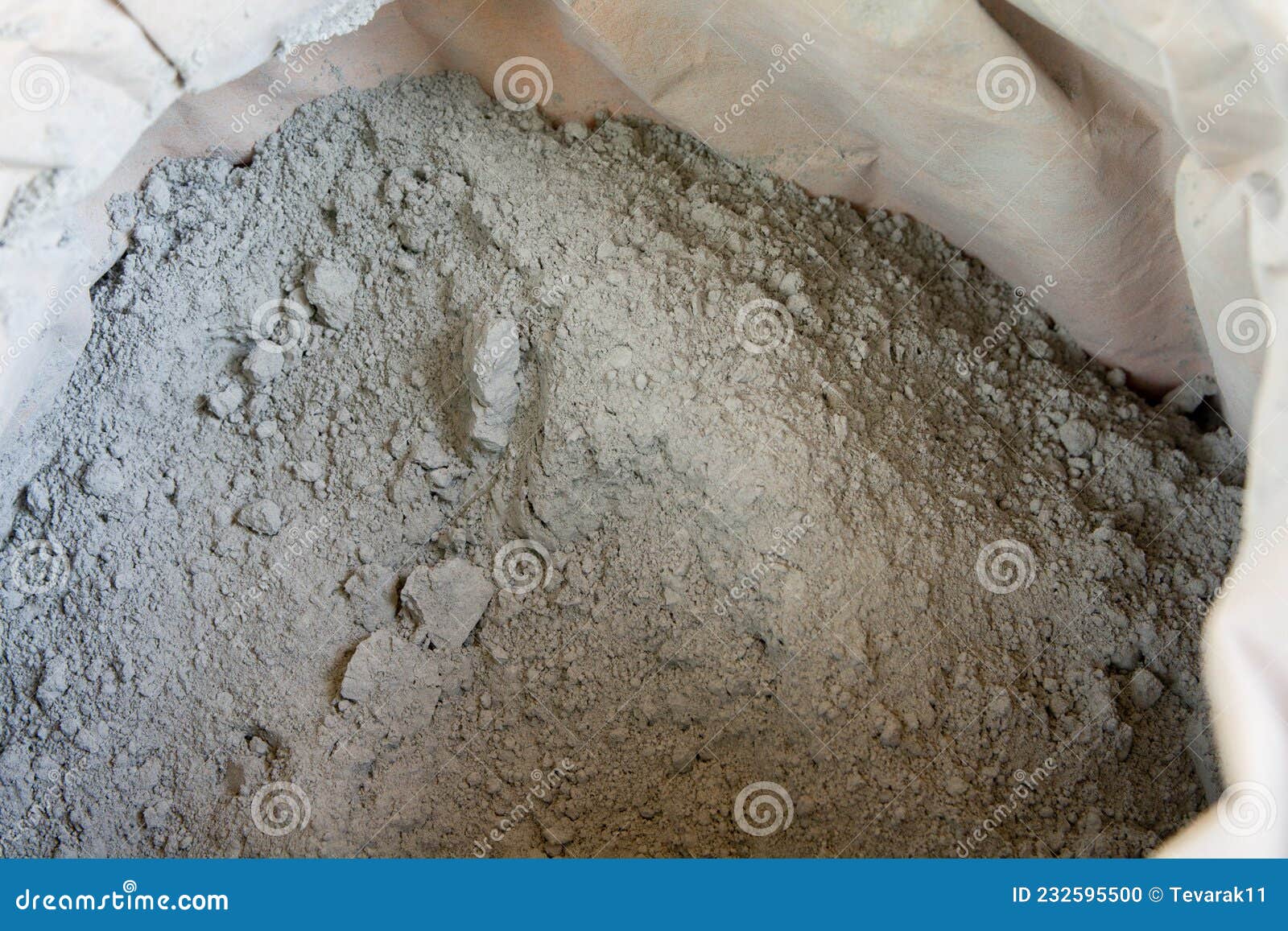 Cement Powder in Bag Package Stock Photo - Image of mixture, mortar ...
