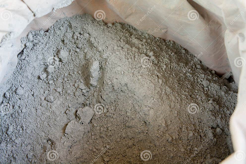 Cement Powder in Bag Package Stock Photo - Image of mixture, mortar ...