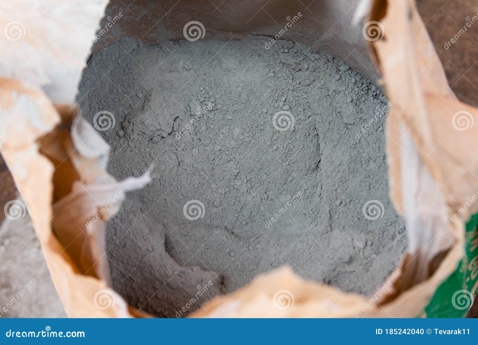 Cement Powder in Bag Package Stock Photo - Image of debris ...