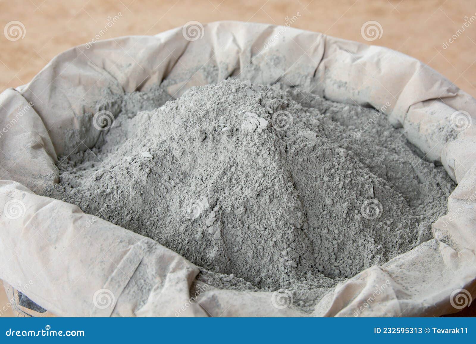 Cement Powder in Bag Package Stock Image - Image of closeup, clinker ...