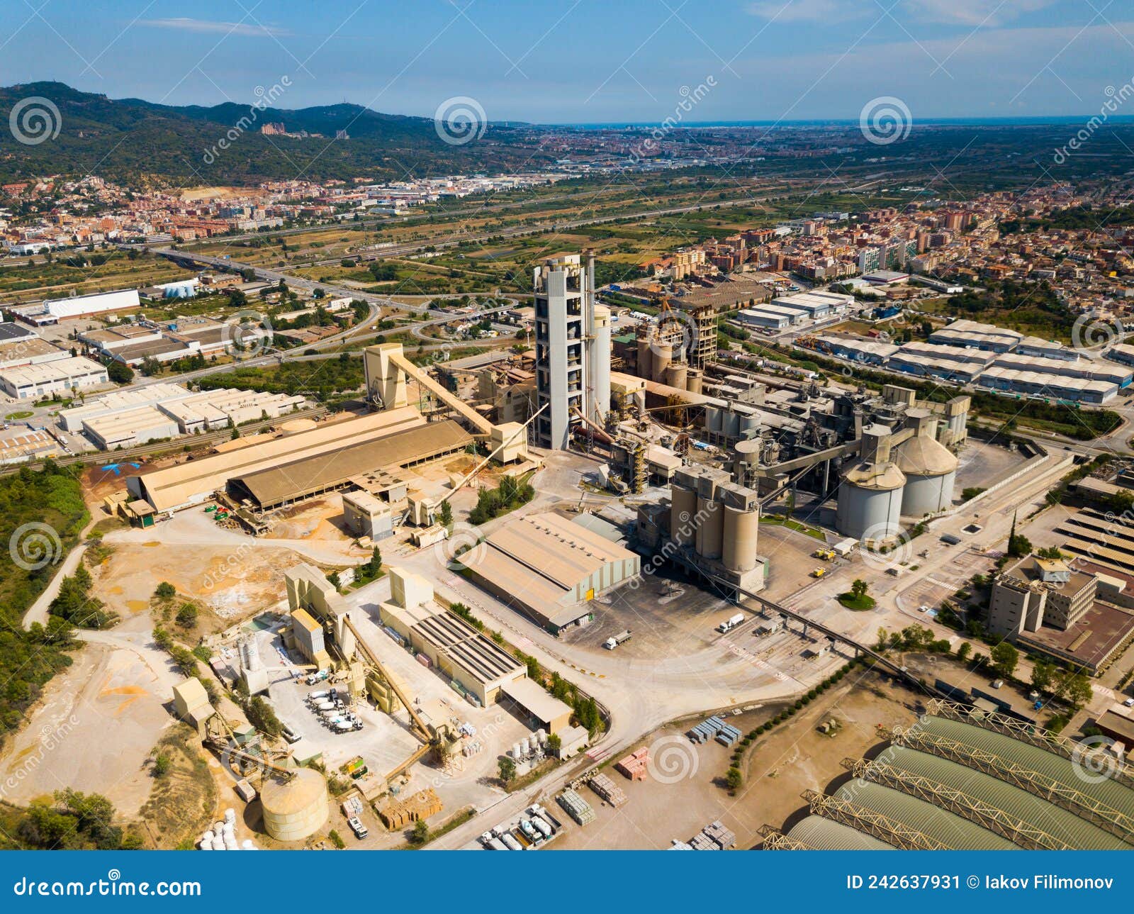 Cement production plant stock image. Image of city, exterior - 242637931