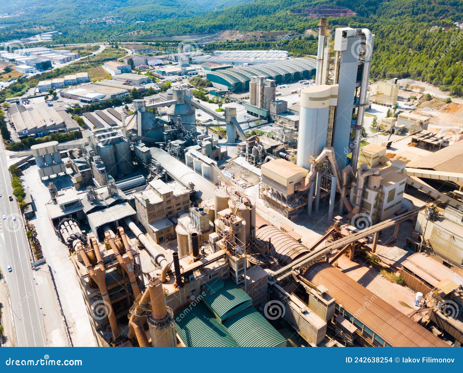 Cement production plant stock photo. Image of manufacturing - 242638254