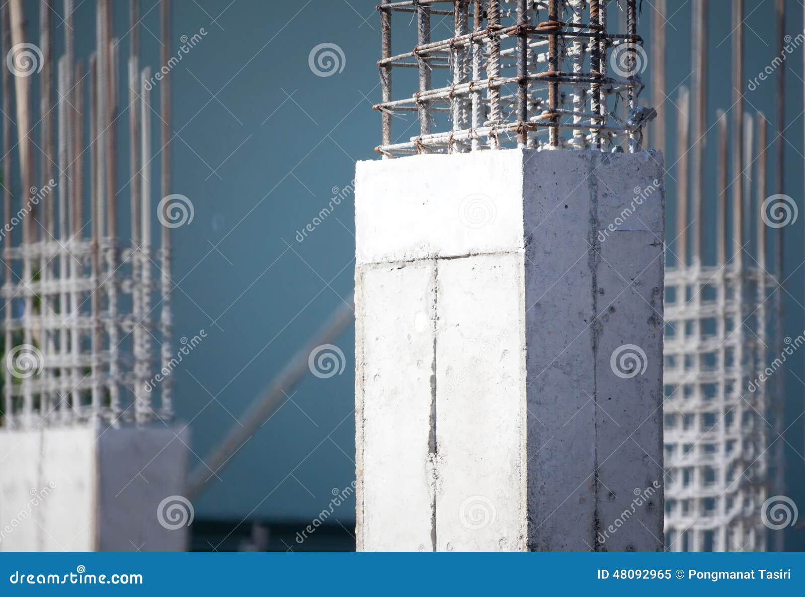 Cement Prop in Building Construct Site Stock Image - Image of pole ...