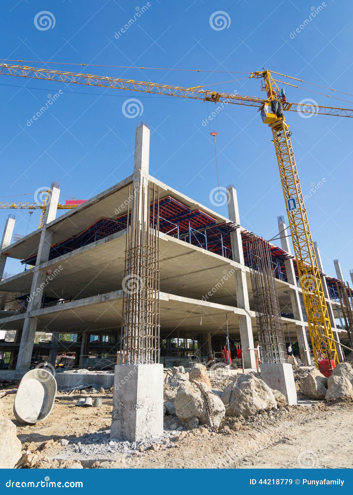 Cement Prop in Construct Site Stock Image - Image of construct, crab ...