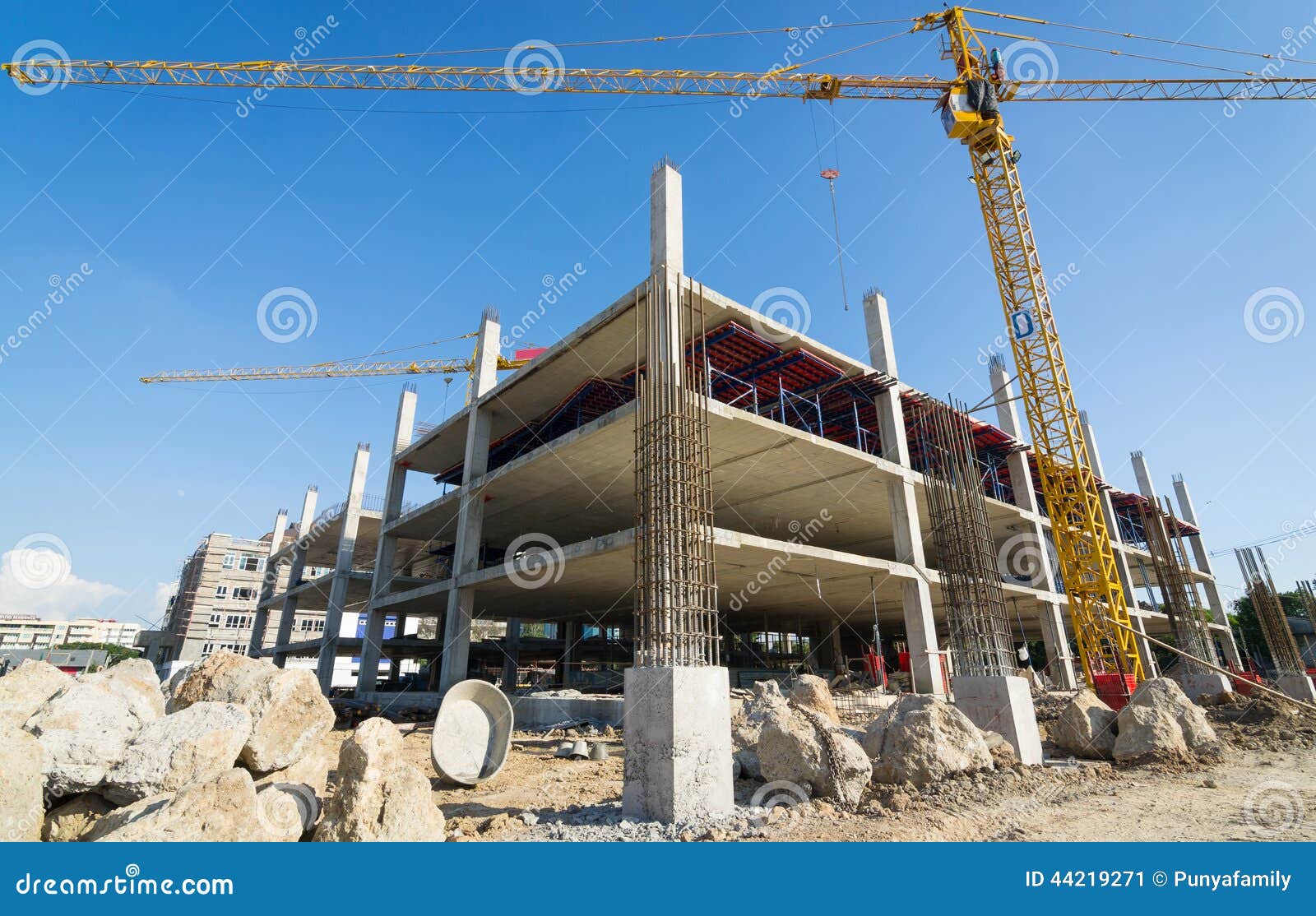 Cement Prop in Construct Site Stock Image - Image of industrial, labor ...