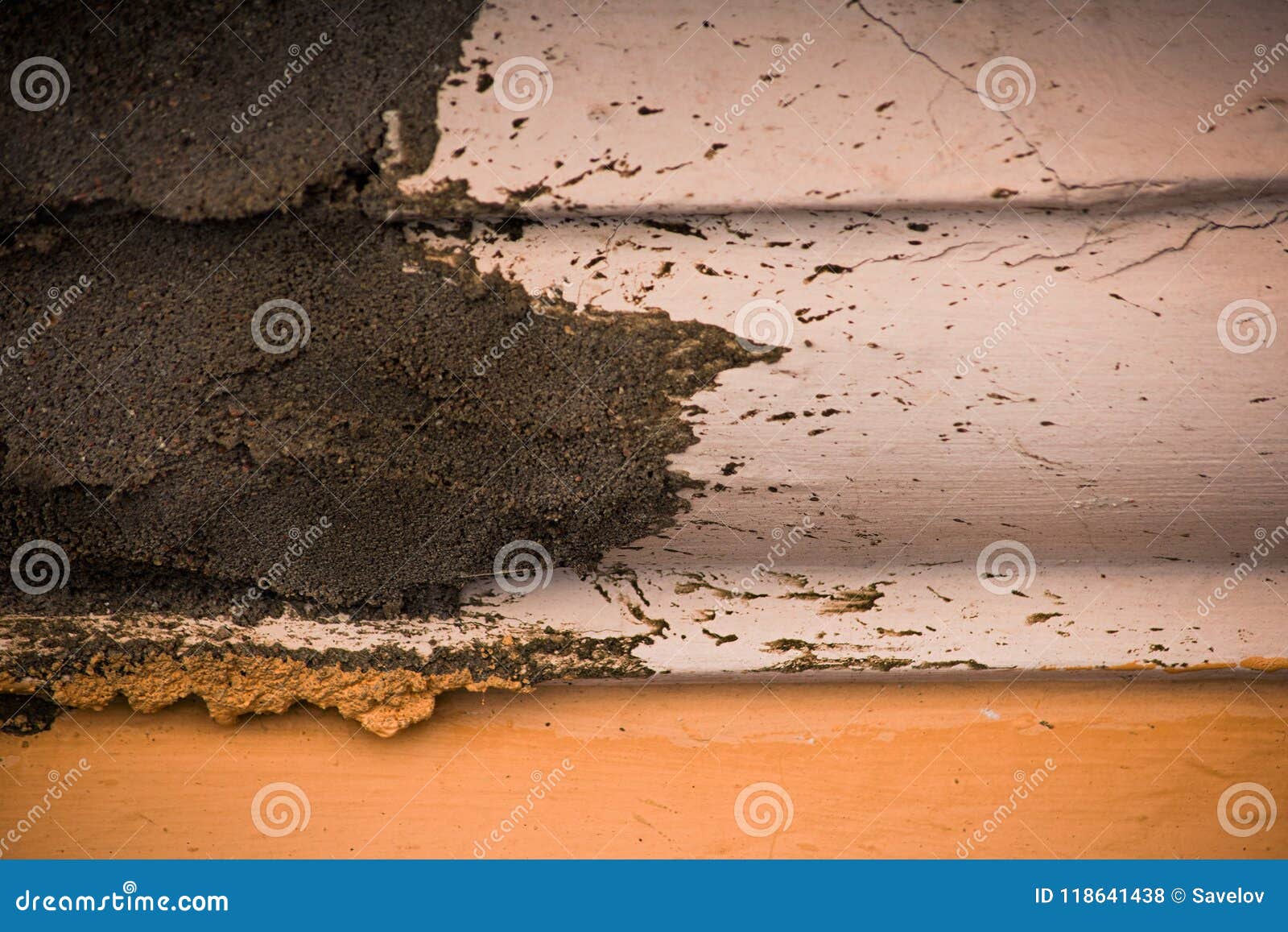 Cement Putty on the Decorative Element of the Building Stock Photo ...