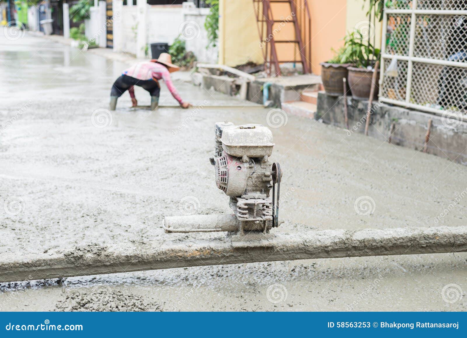 Cement Road Building Series Stock Image - Image of building, equipment ...