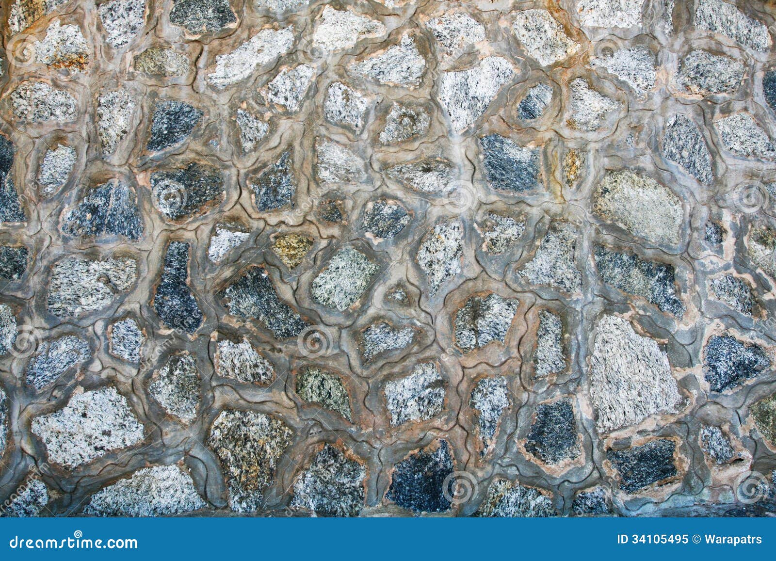 Cement and rock wall stock image. Image of grey, outdoor - 34105495