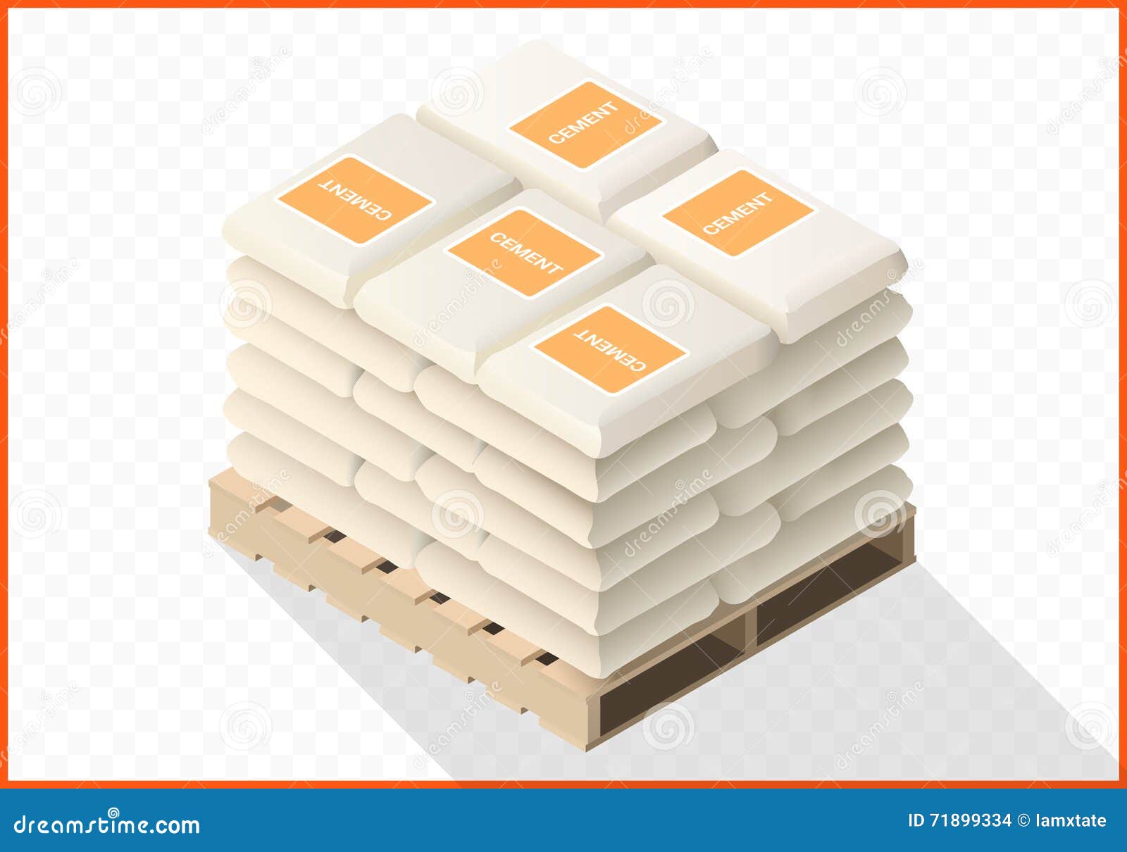 Cement Sacks Stacked Isometric View Stock Vector - Illustration of sign ...