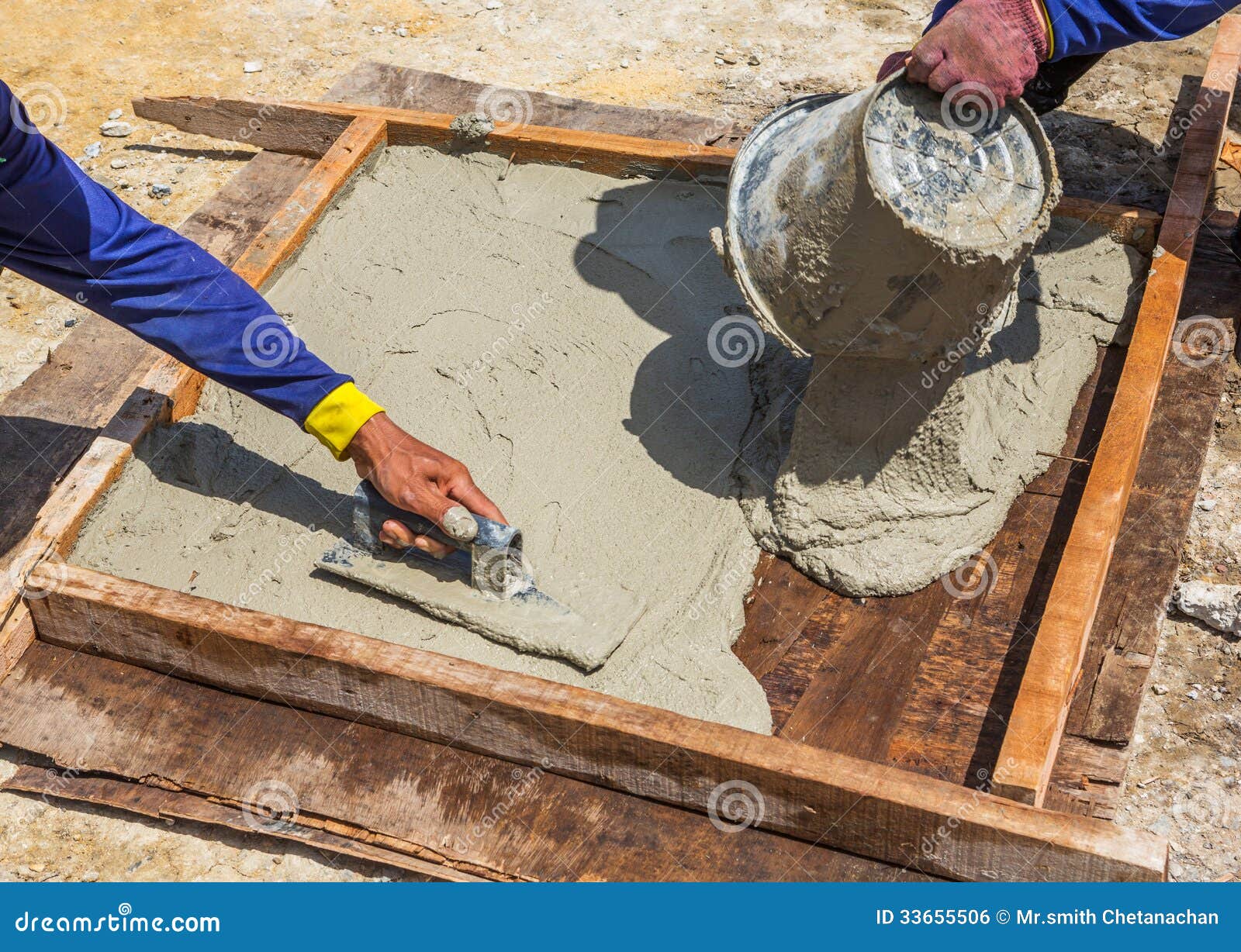 Cement slab cast stock photo. Image of glove, blue, finish - 33655506