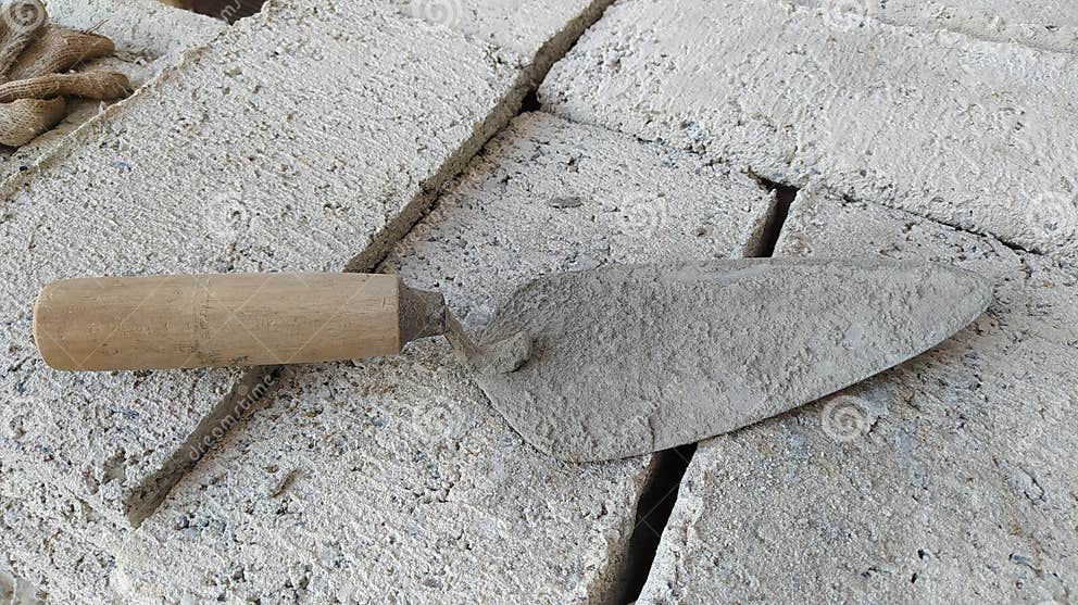 Cement Spoon Filled with Cement Stock Image - Image of flooring, spoon ...
