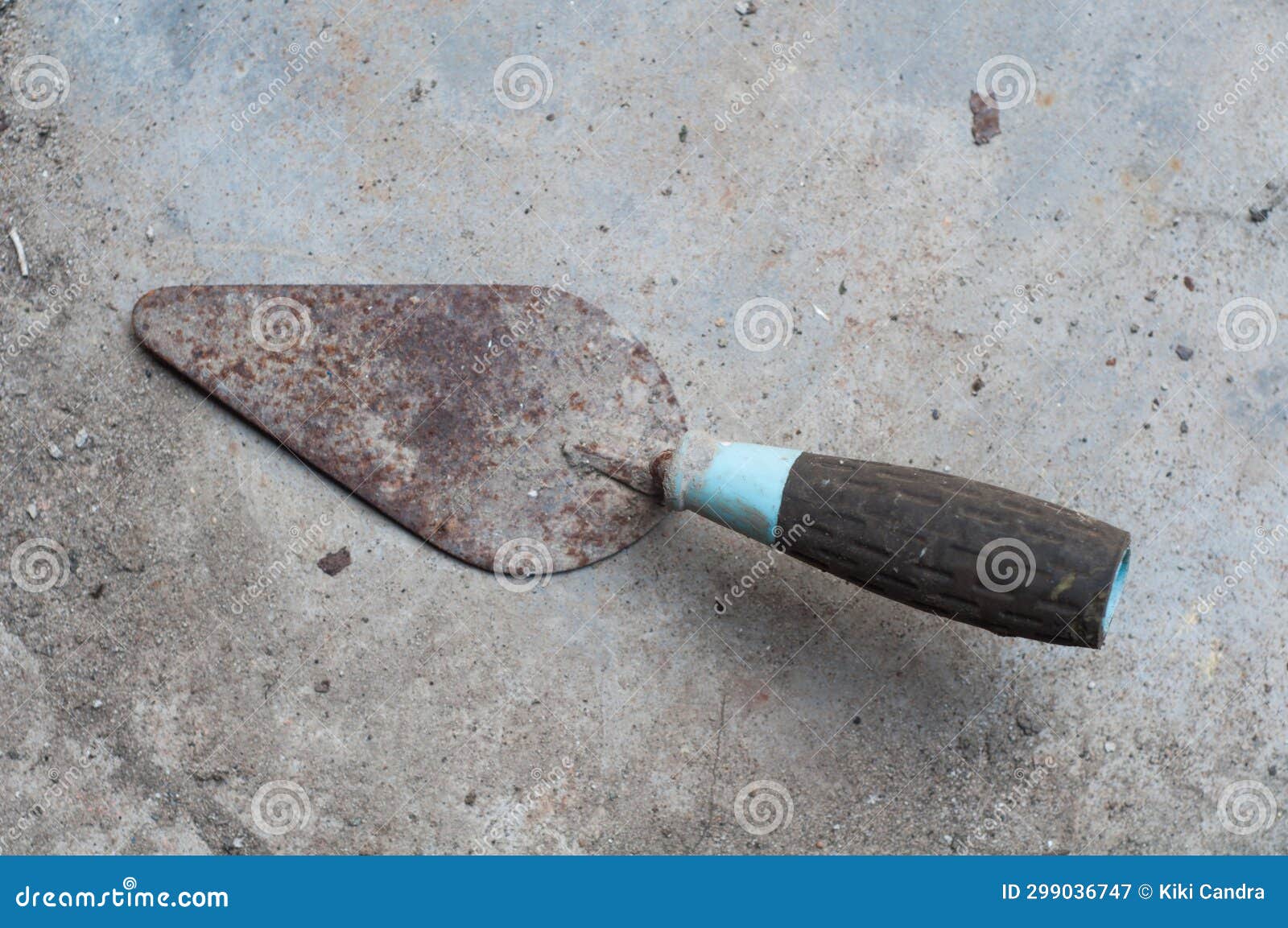 Cement Spoon on Gray Abstract Textured Cement Background. Stock Image ...