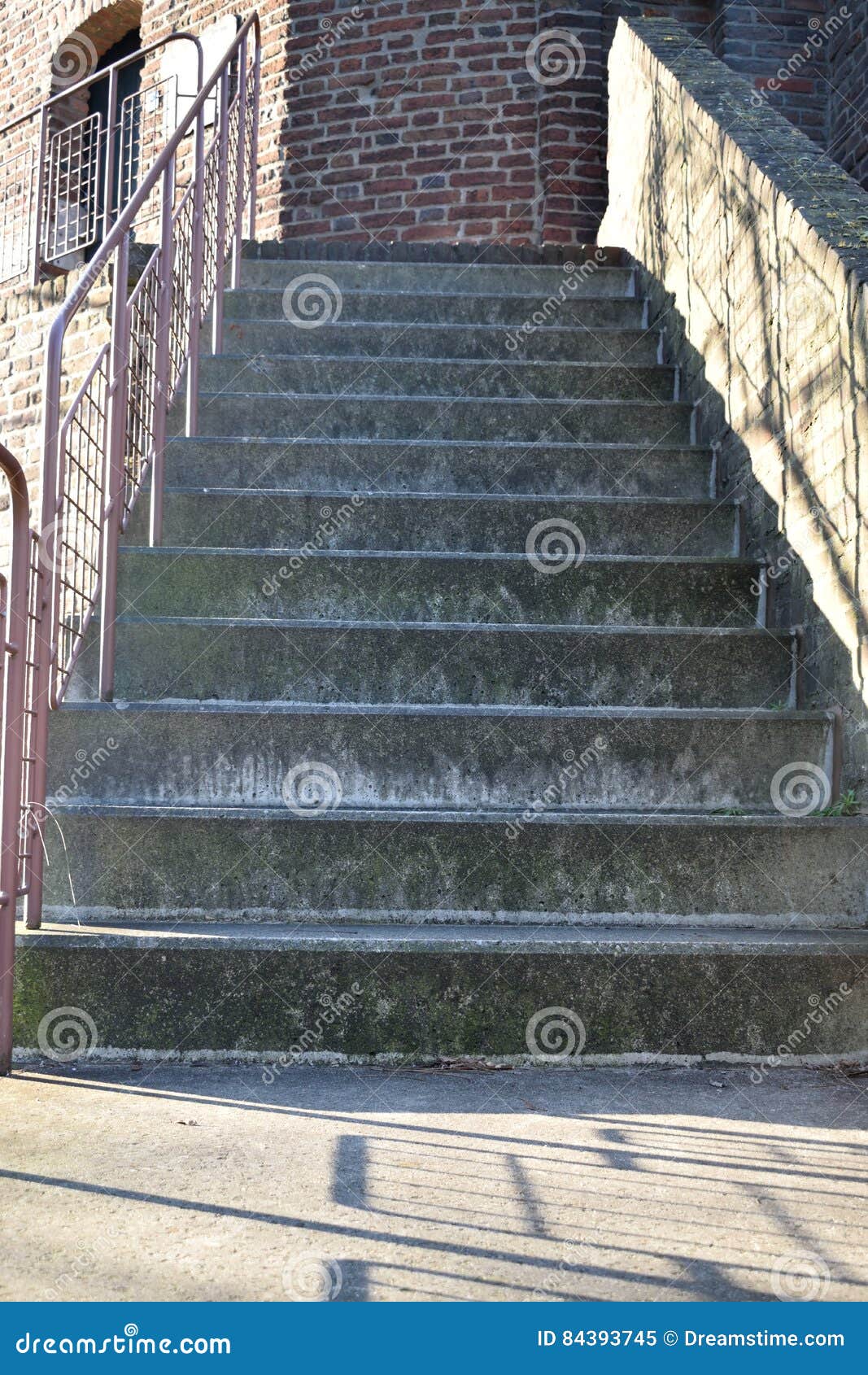Cement stairs stock image. Image of midieval, rails, sunlight - 84393745