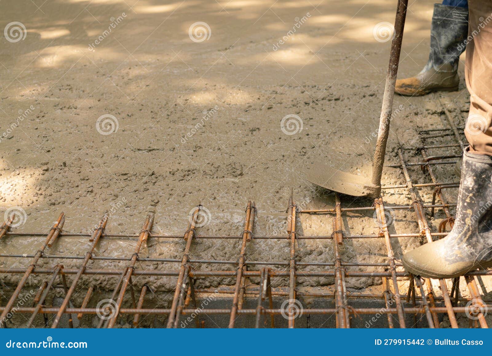 Cement on Steel Bar Wire Mesh for Construction Stock Photo - Image of ...