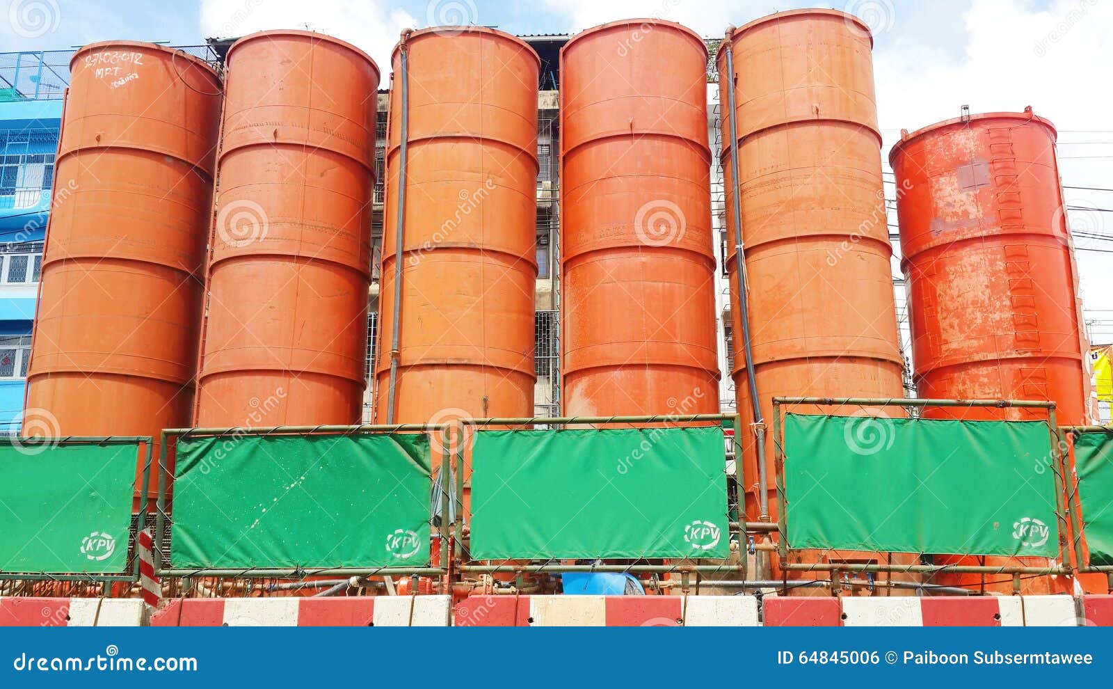 Cement Storage for Construction Site Editorial Photo - Image of storage ...