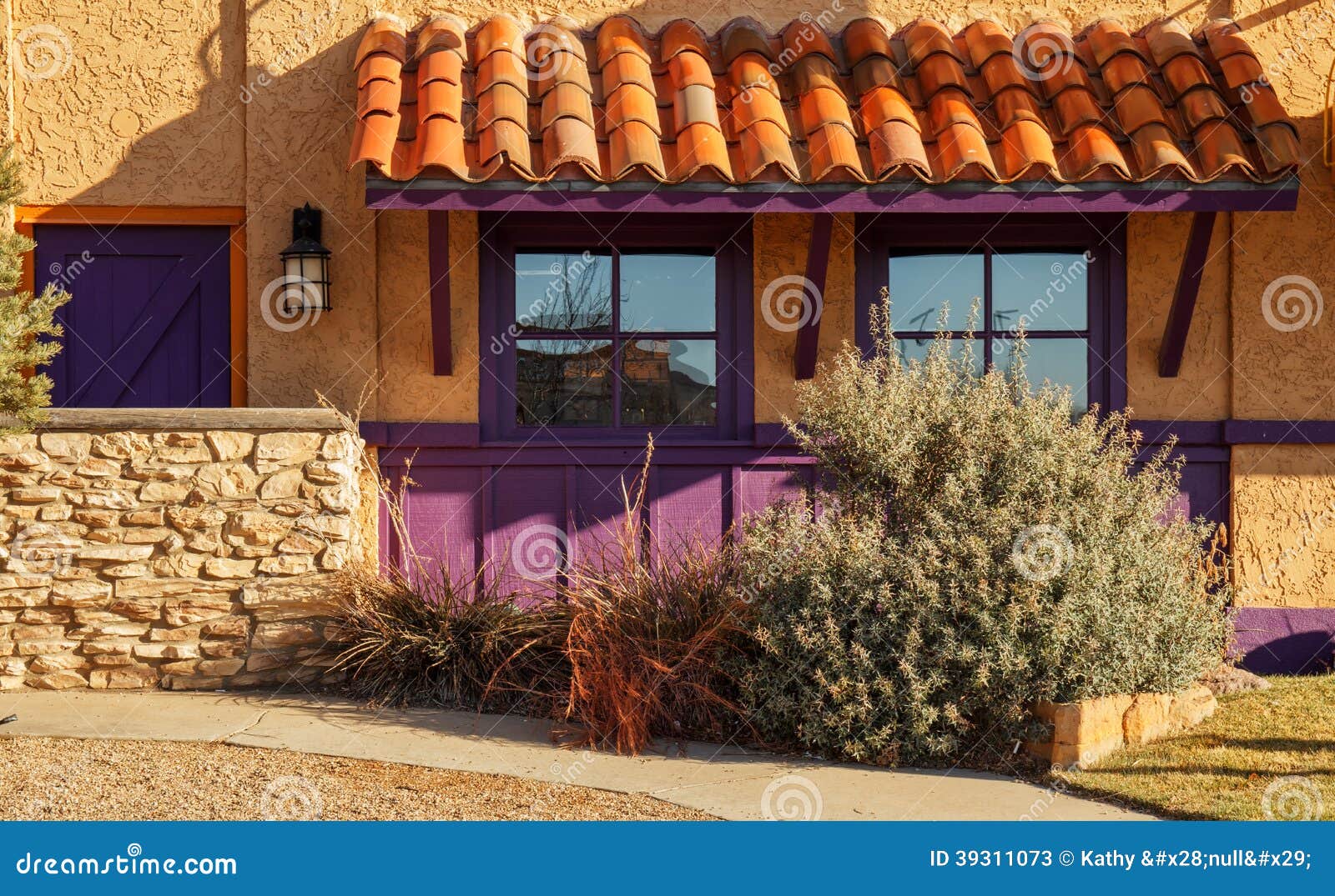 Cement store front stock image. Image of wall, trim, purple - 39311073