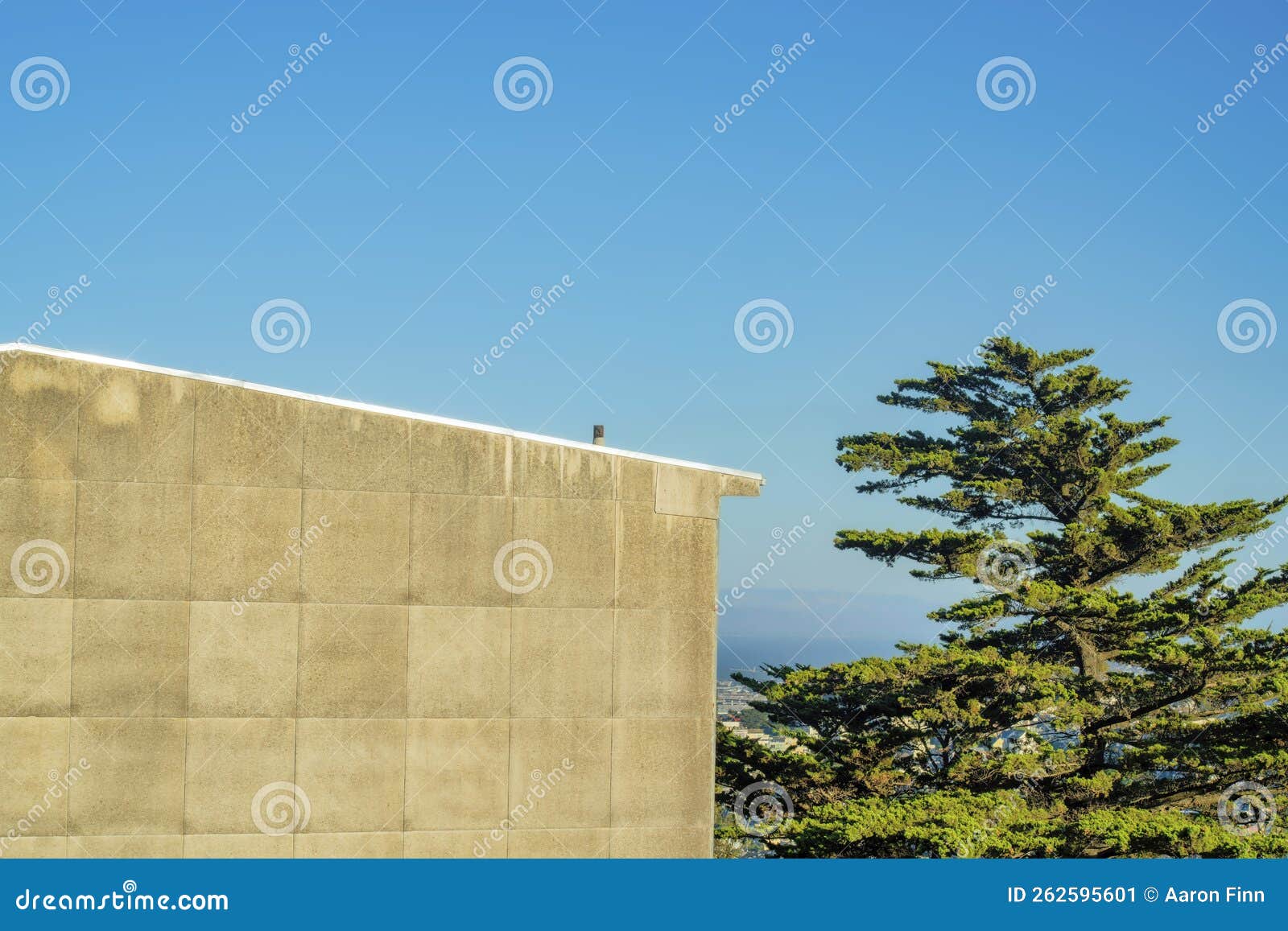 Cement Structure Facade with Block or Grid Pattern on Side of Building ...