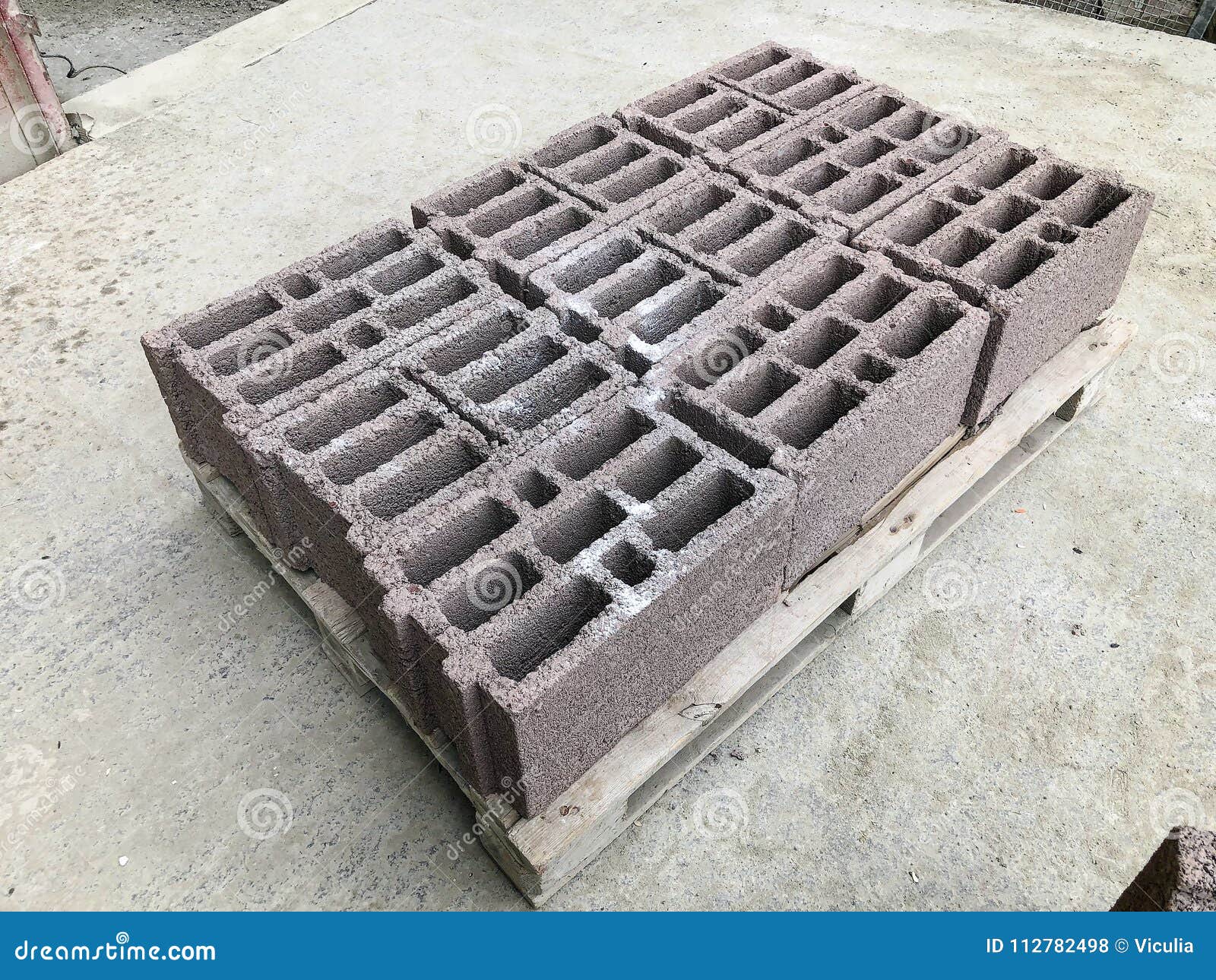 Cement Tile Blocks on the Street for Building Stock Photo - Image of ...