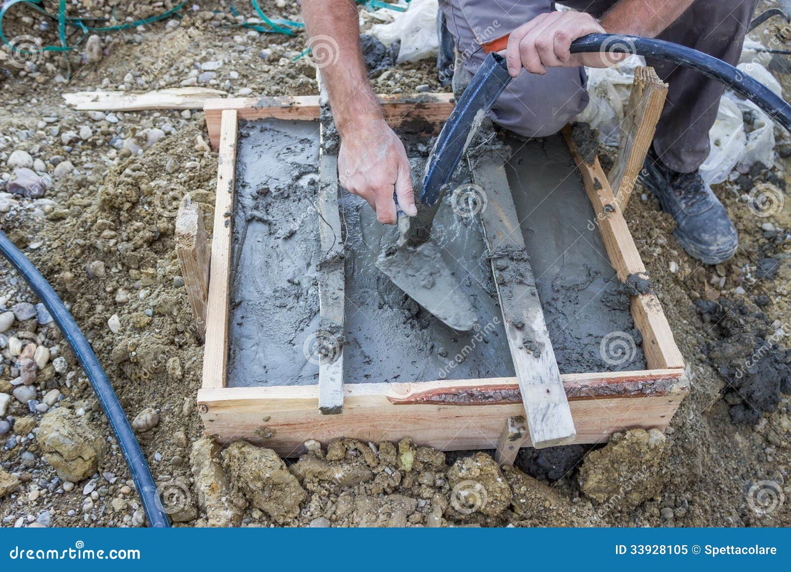 Cement Trowel 4 stock image. Image of human, concrete - 33928105