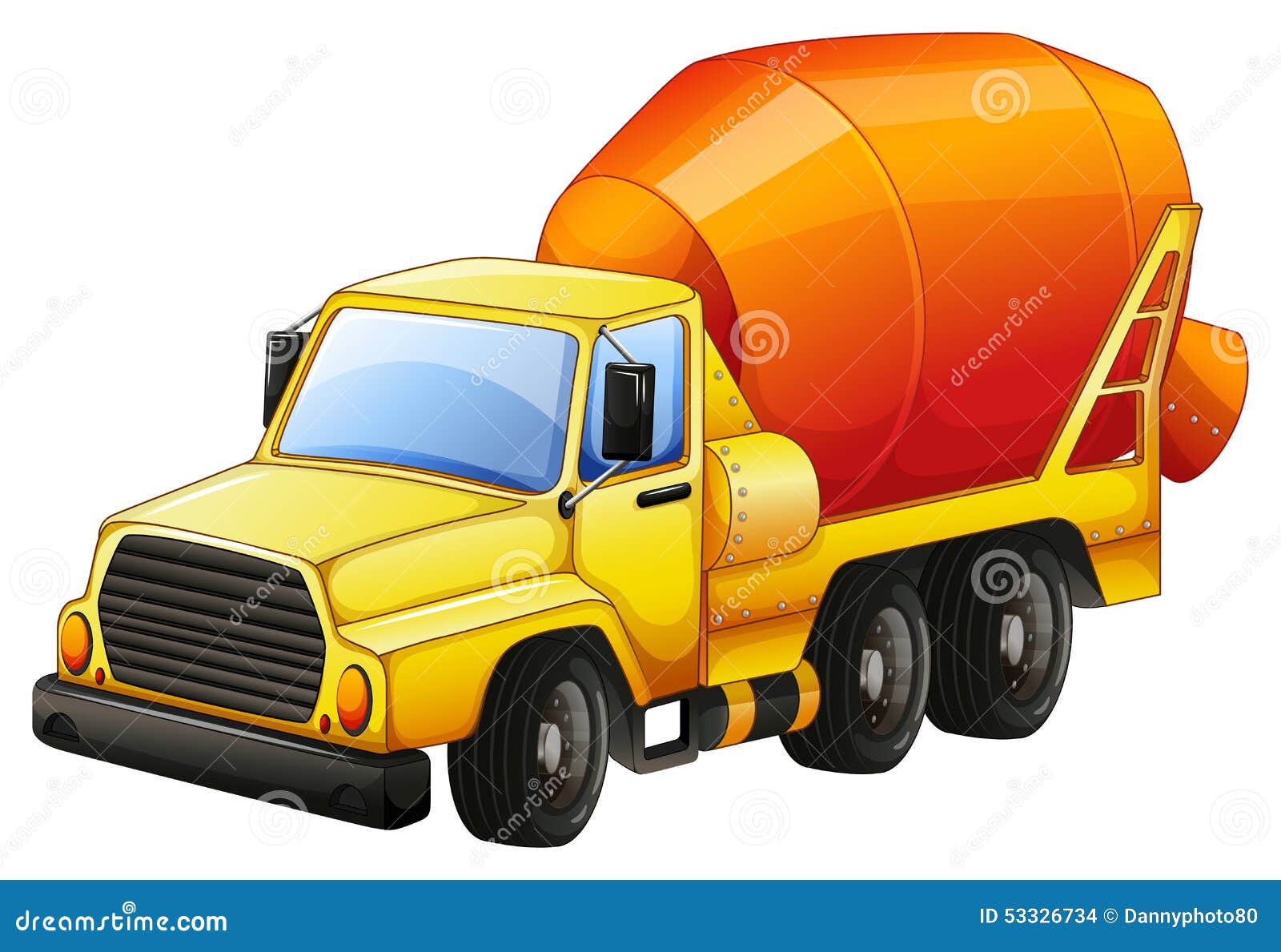 Cement Truck Cartoon Vector | CartoonDealer.com #32335773