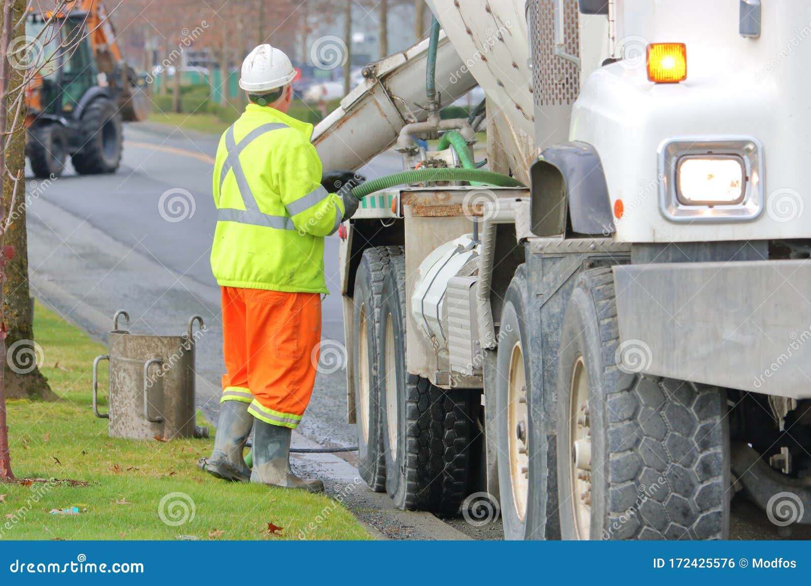 Cement Truck Driver Adjusts Chute Editorial Photo - Image of outdoors ...