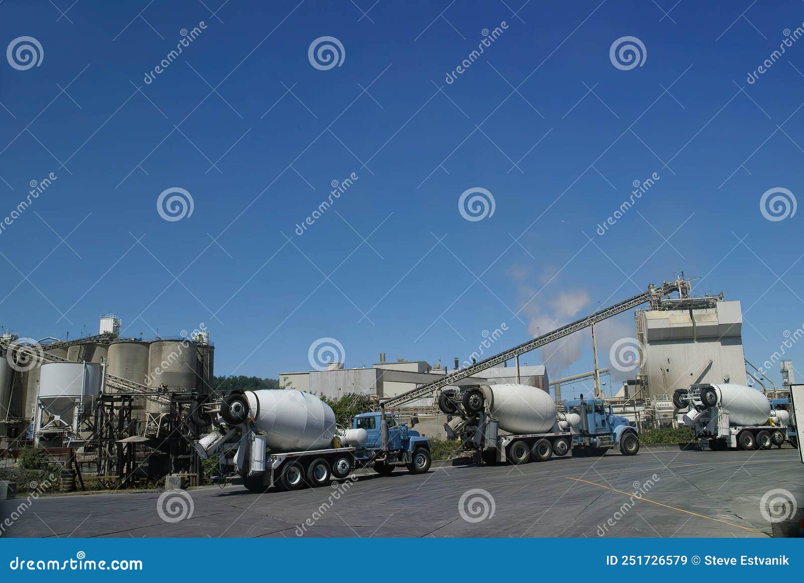 Cement trucks loading stock image. Image of white, transport - 251726579
