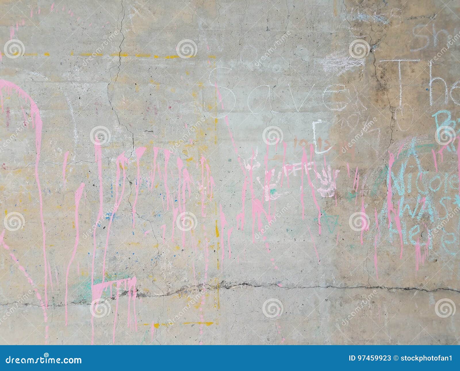 Cement Wall with Chalk Writing Stock Image - Image of gray, grey: 97459923