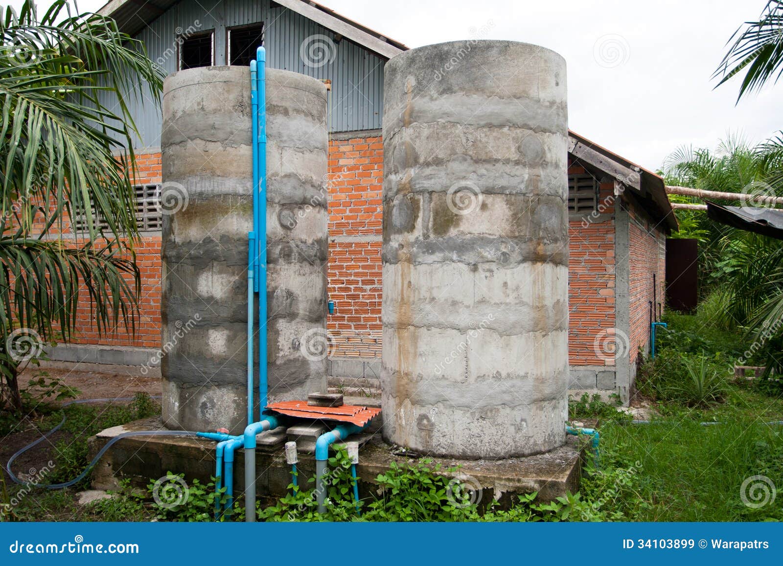 Cement Water Storage Tank Stock Photo | CartoonDealer.com #70096854