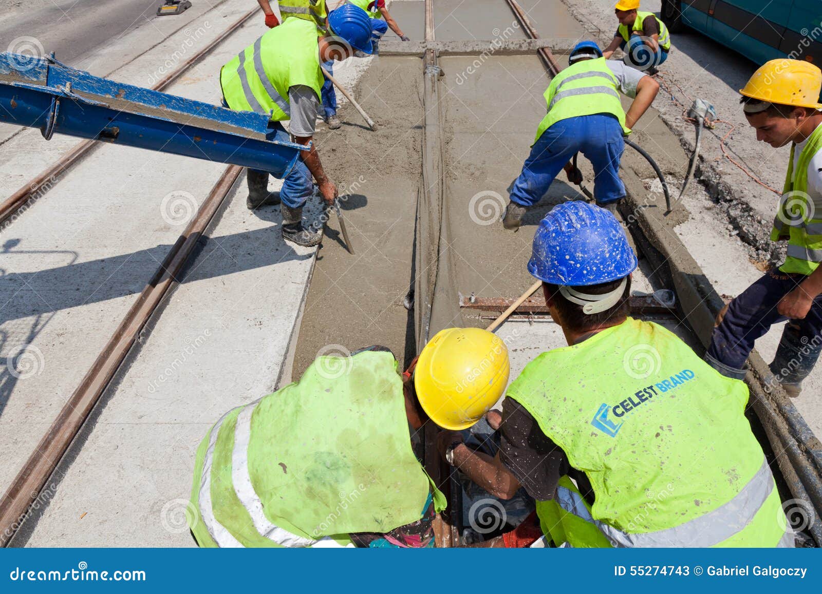 Cement workers editorial stock photo. Image of metal - 55274743