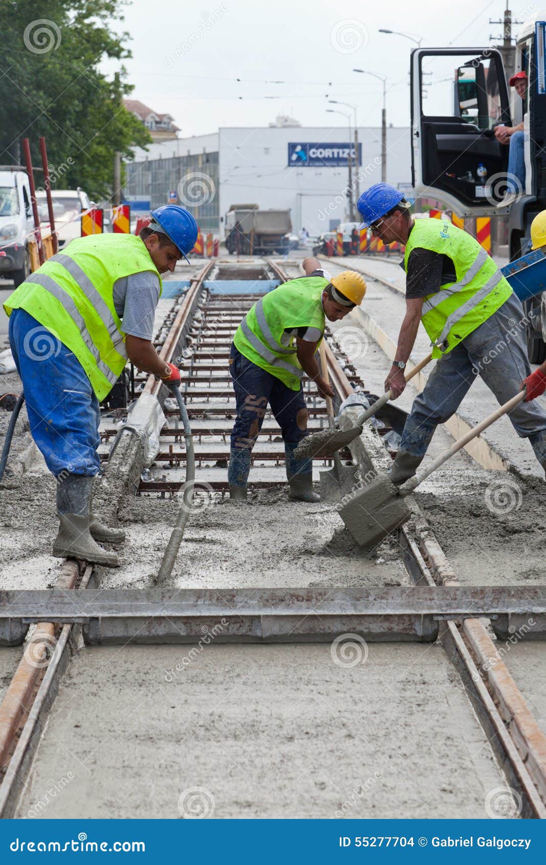 Cement workers editorial stock image. Image of people - 55277704